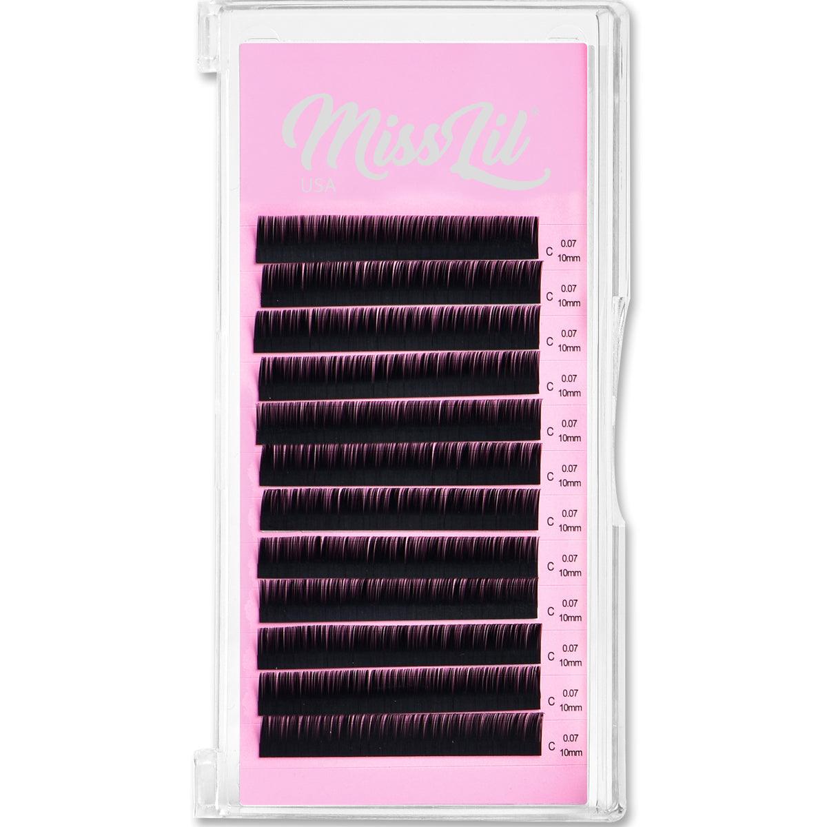 0.07 10mm C Curl Lash Extensions (Pack of 6) | Miss Lil USA Wholesale